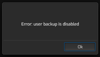 When backups are unlimited, when creating a backup Error: user backup is disabled [Bug] · Issue ...