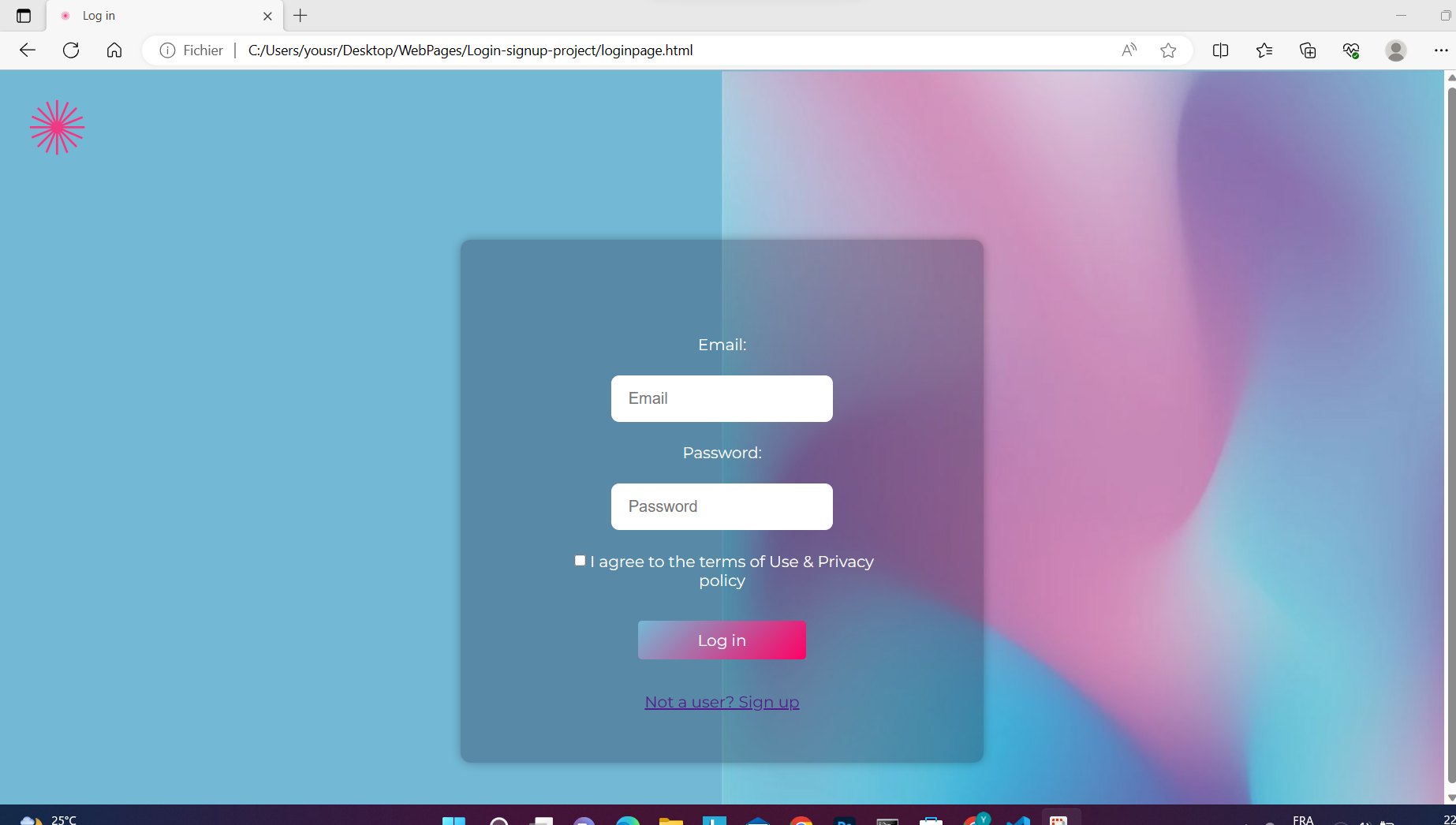 GitHub - yousraouahid/Login-signup-page: This project is a Sign Up/Log ...