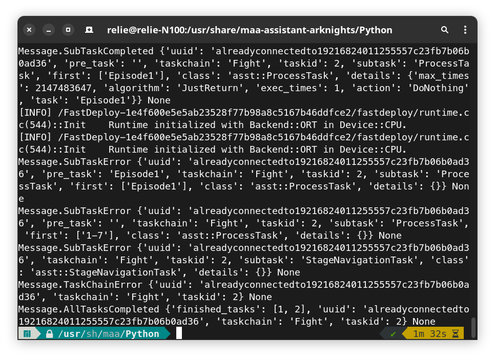 在Manjaro里使用.py启动后不能正常执行Task · Issue #4915 · MaaAssistantArknights/MaaAssistantArknights · GitHub