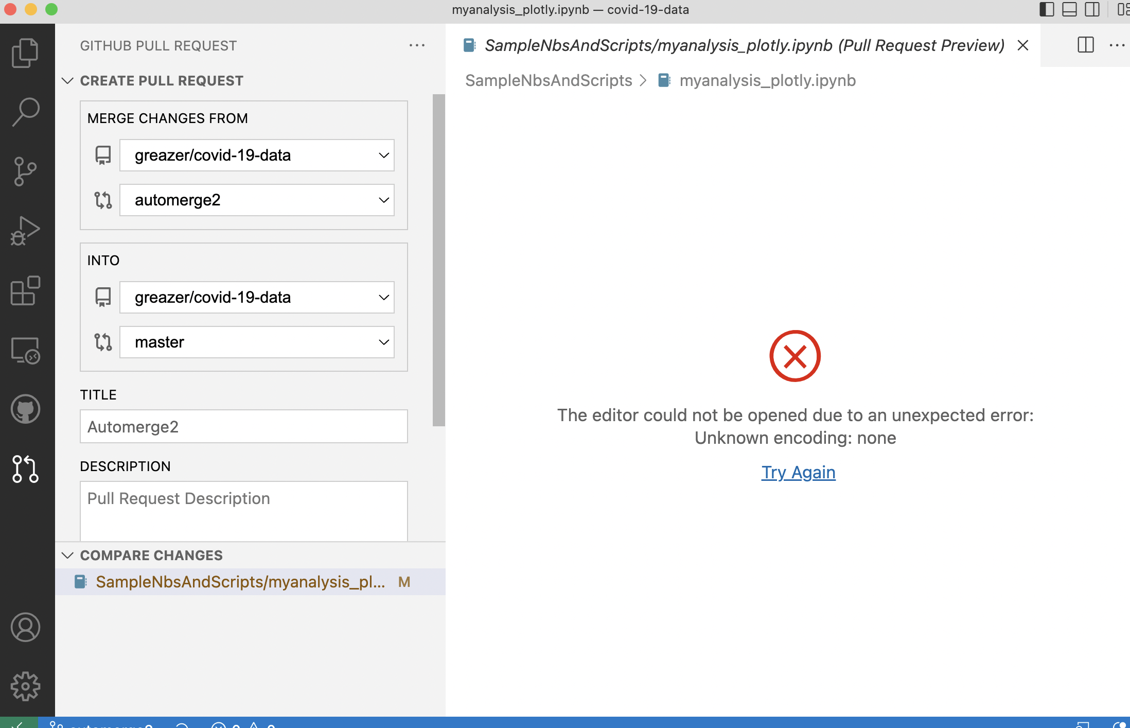 Can't see notebook changes in branch · Issue #3667 · microsoft/vscode-pull-request-github · GitHub