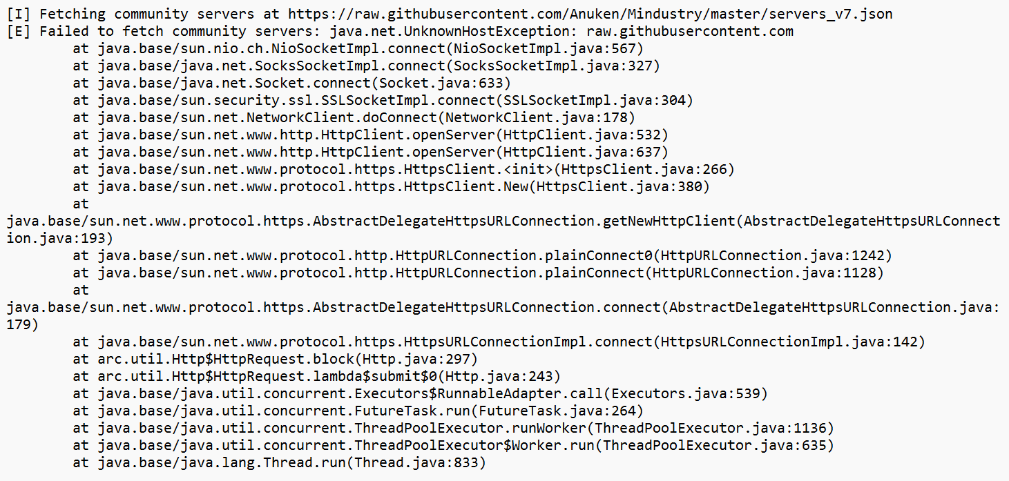 Can not load server and mods · Issue #8820 · Anuken/Mindustry · GitHub