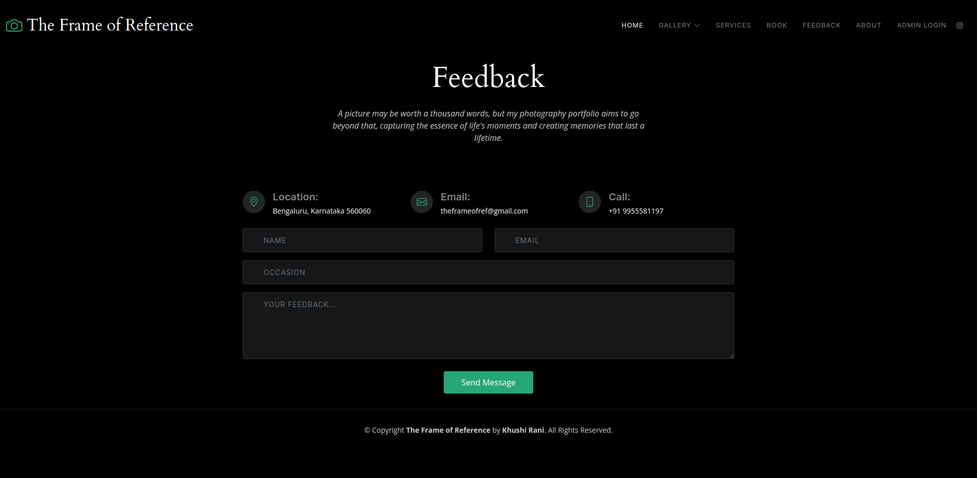 GitHub - khuhshii/The-Frame-of-Reference-photographers-portfolio: Front-end: HTML,CSS ; Back-end ...