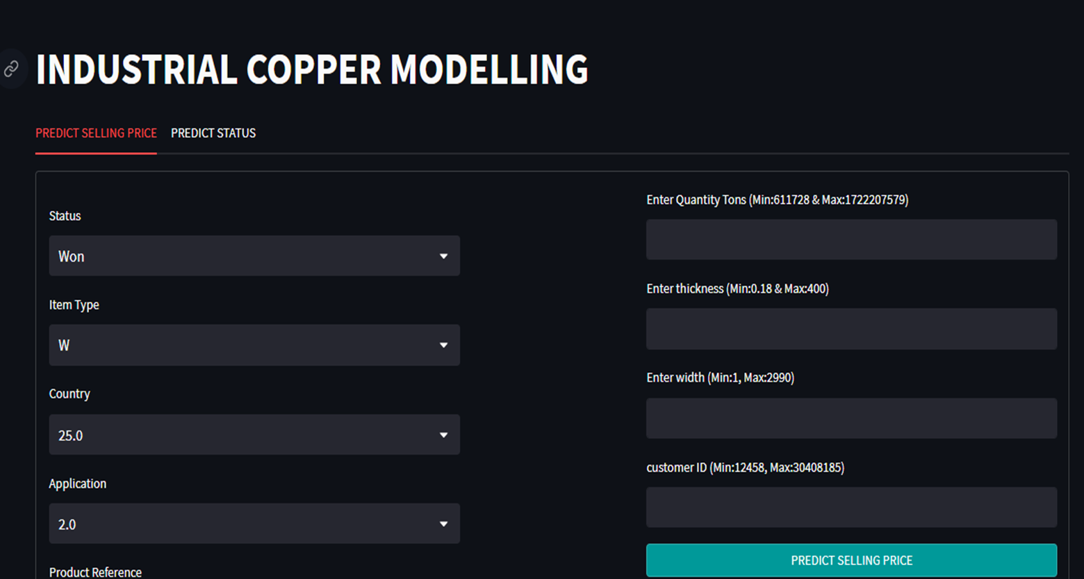 GitHub - Saradhaperumal/Industrial-Copper-Modelling: Creating ...