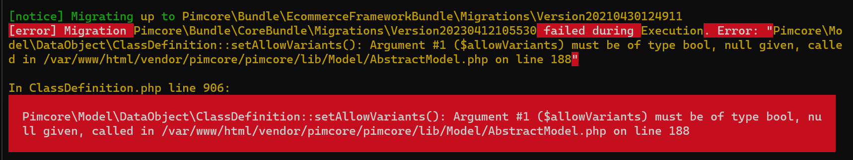 [bug] Migration From 10 6 To 11 X Does Not Work · Issue 15134 · Pimcore Pimcore · Github