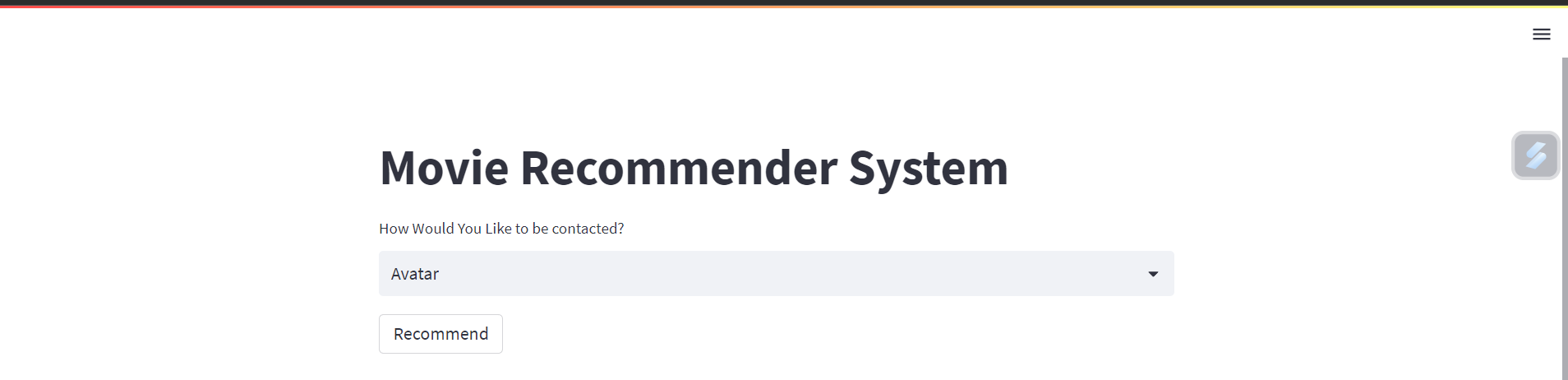 GitHub - SiddharthNi/Movie_Recommendation_System: "Movie Recommended ...
