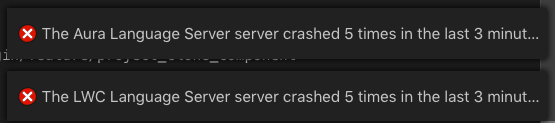 LWC and Aura Language Servers crash 5x on start · Issue #1267 ...