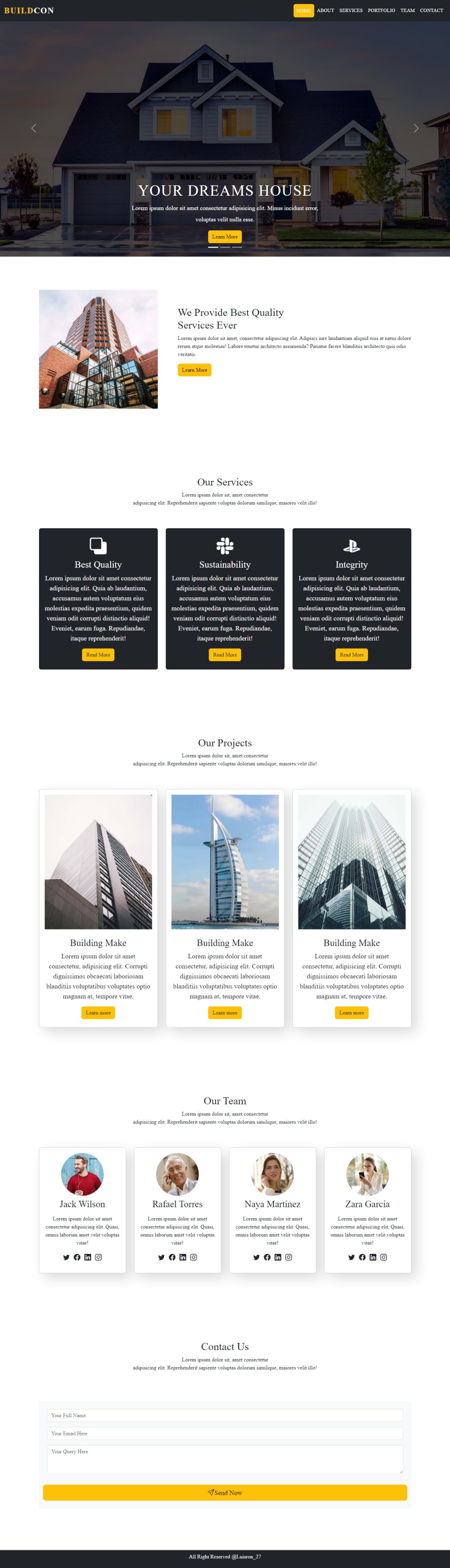 GitHub - LuisRon27/construction-website-mockup: Development of web page ...