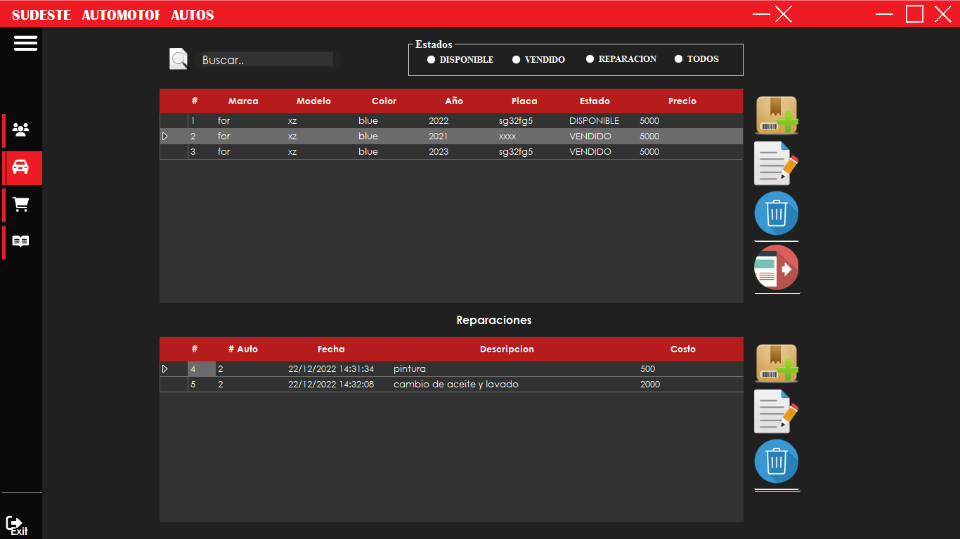 GitHub - LuisRon27/SudesteAutomotores: Software Development of an information system for the ...