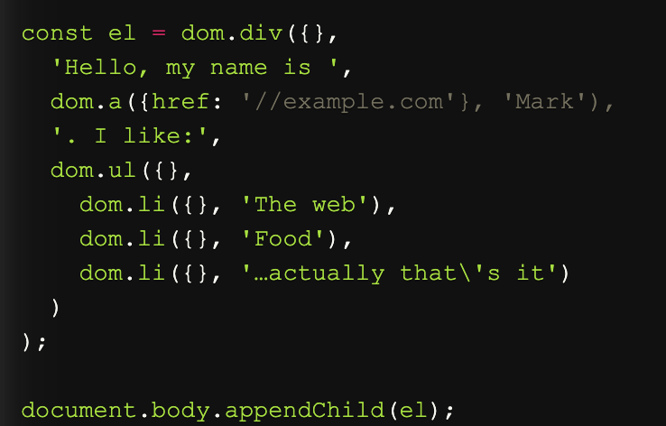 Proxy 实现一个生成各种 DOM 节点的通用函数dom示例代码注释错误 · Issue #966 · ruanyf/es6tutorial · GitHub