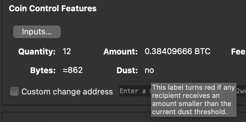 Confusingmisleading Dust Label In Coin Selection Dialog · Issue 699 · Bitcoin Coregui · Github