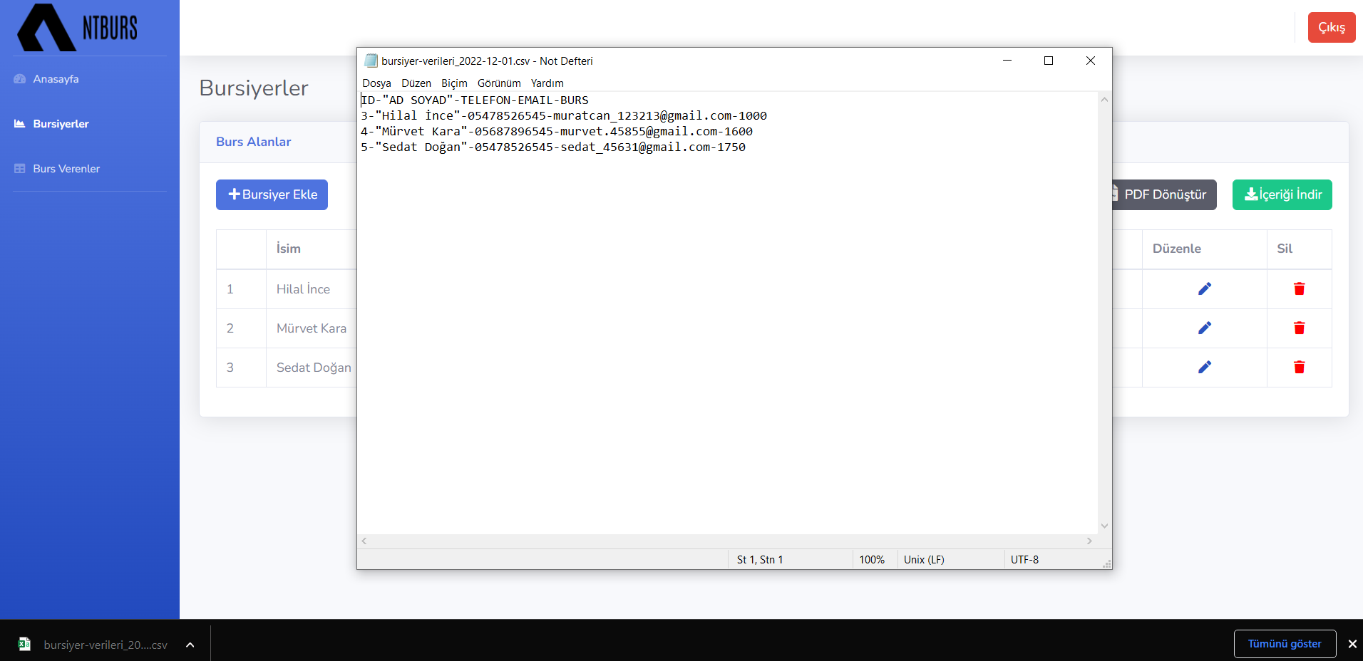 GitHub - nihatince/Burs-Takip-Sistemi