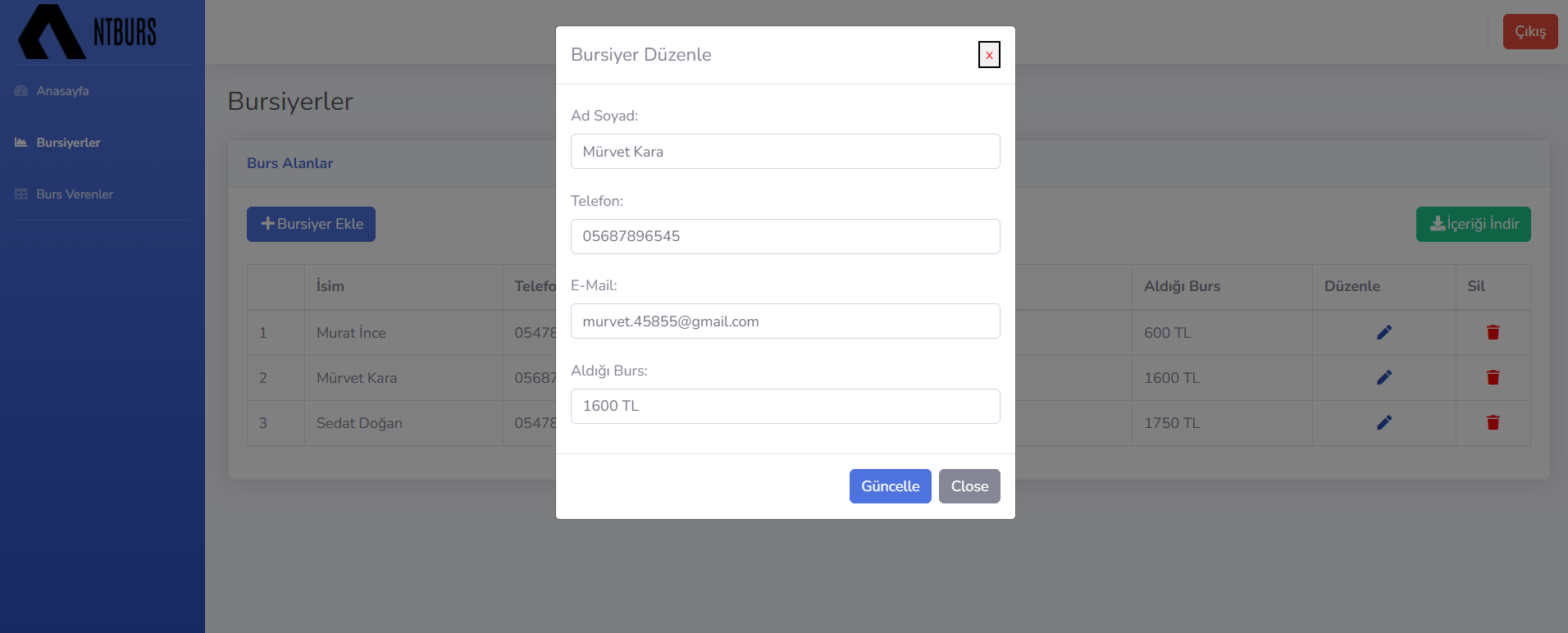 GitHub - nihatince/Burs-Takip-Sistemi