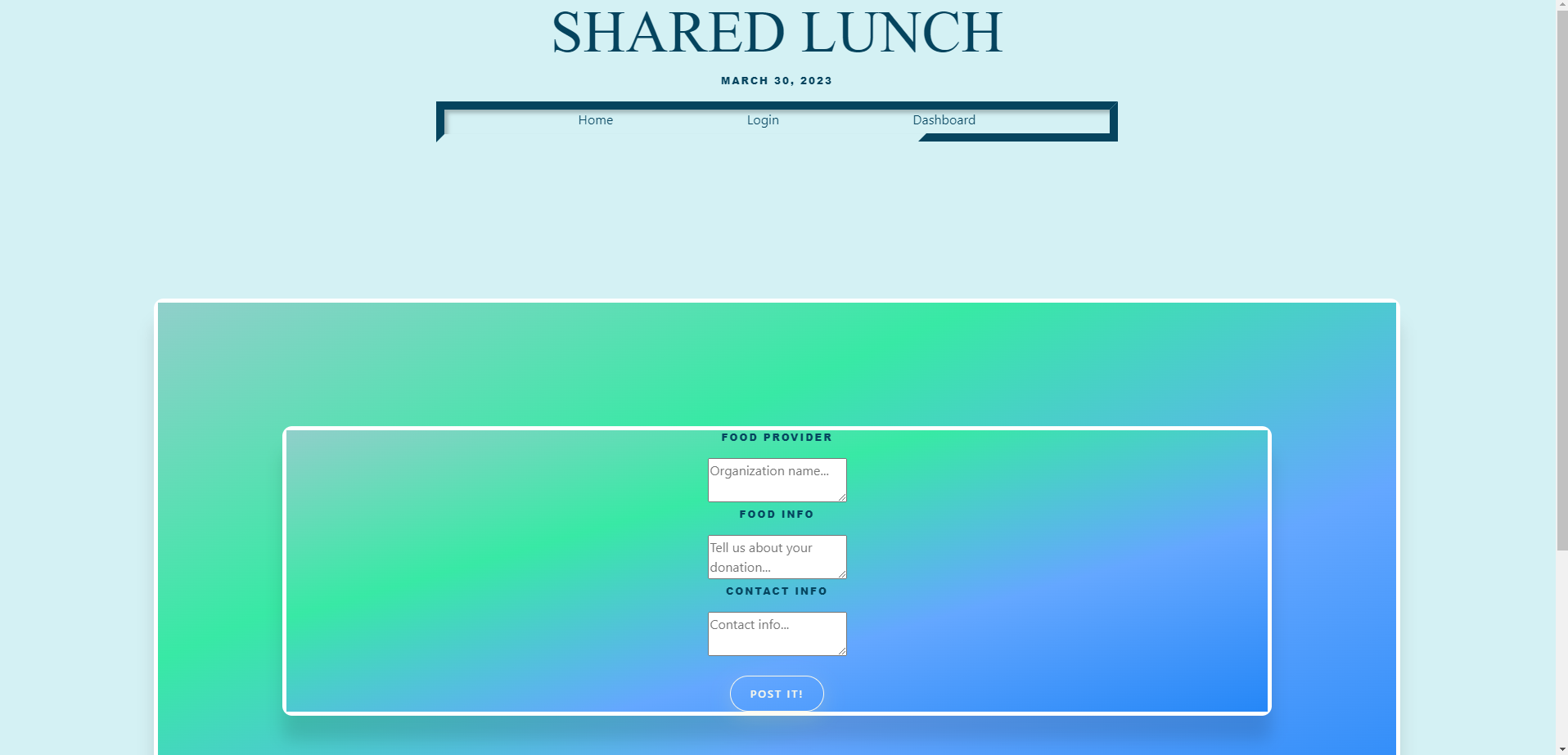 GitHub - jtich40/shared-lunch: Full-stack application that provides a solution for global food ...