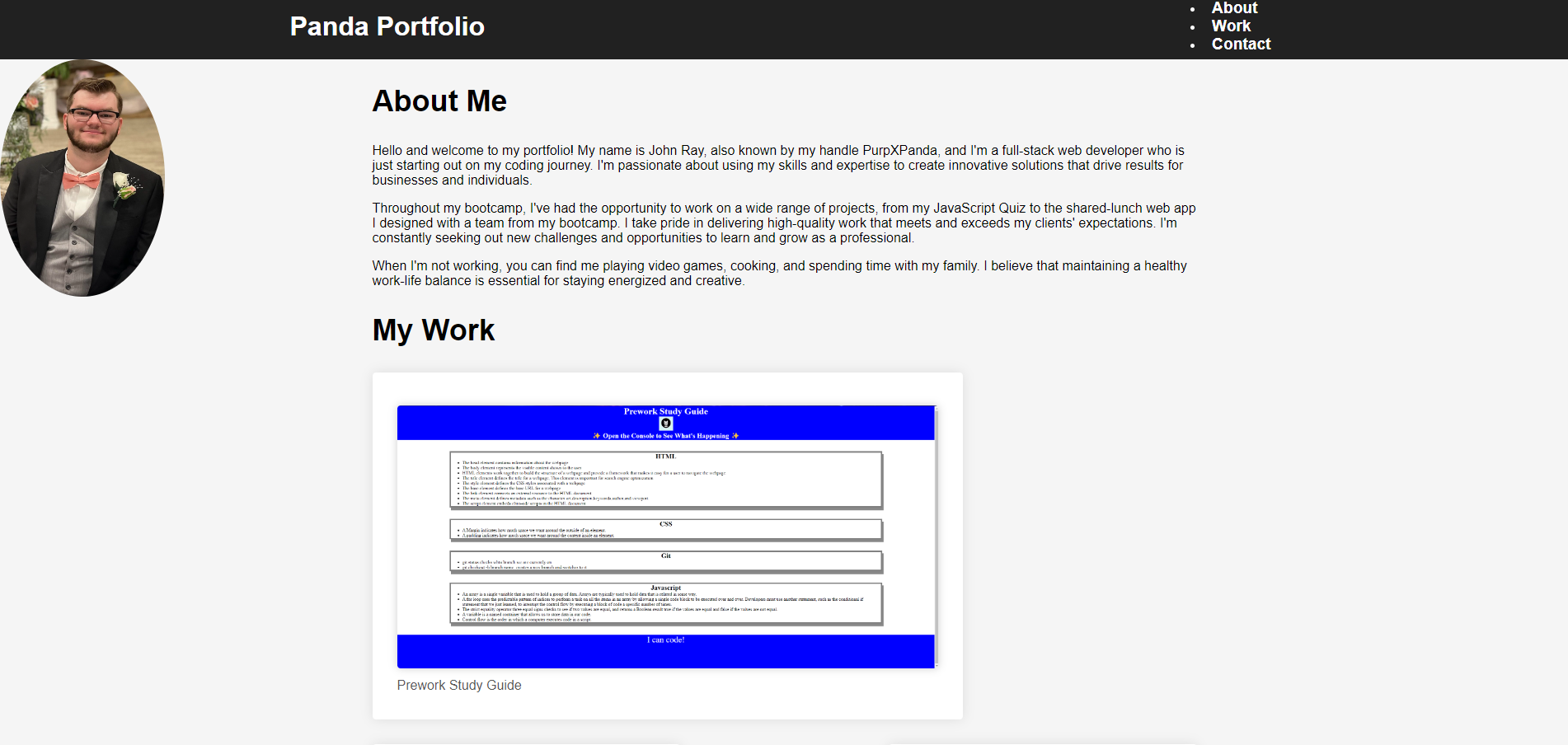 GitHub - PurpxPanda/Panda-Portfolio: A Professional Portfolio for Bootcamp