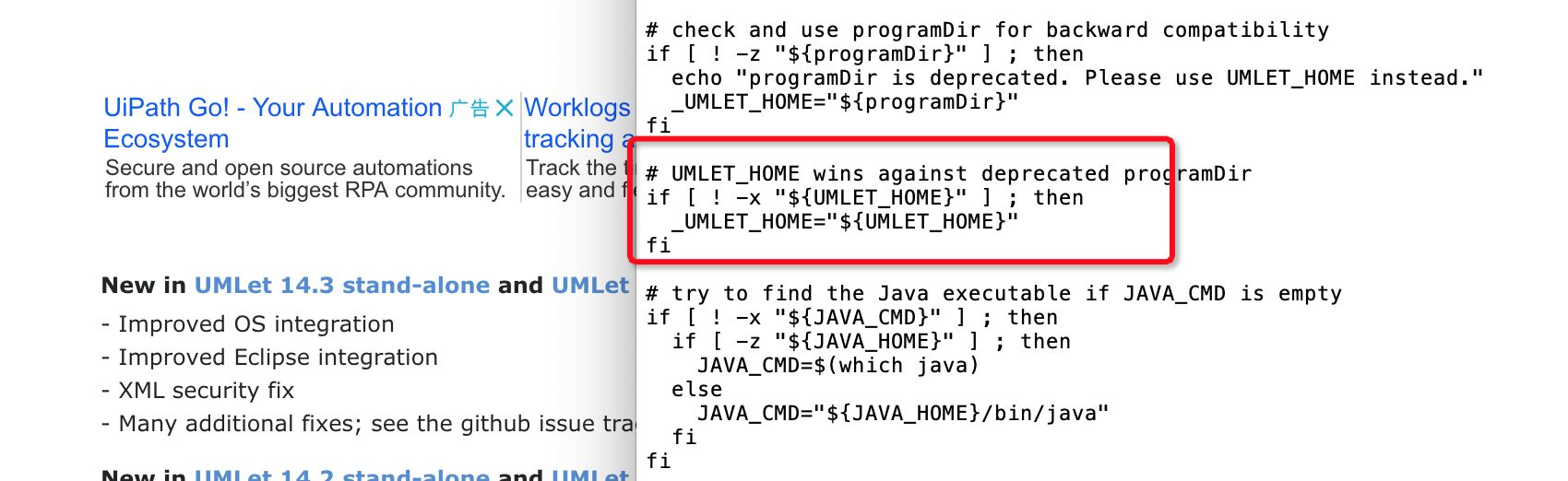 Umlet 14.3 standalone, cannot start by running umlet.sh because of a wrong shell · Issue #528 ...
