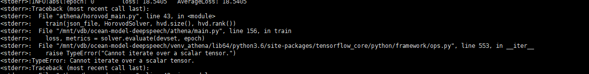 TypeError: Cannot iterate over a scalar tensor. · Issue #206 · athena-team/athena · GitHub