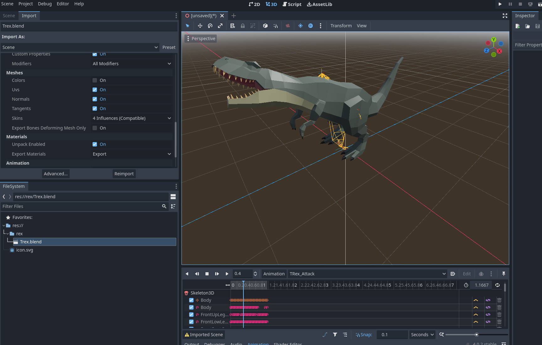 Skeleton doesn't deform mesh when imported as .blend, works fine with .glb · Issue #78636 ...