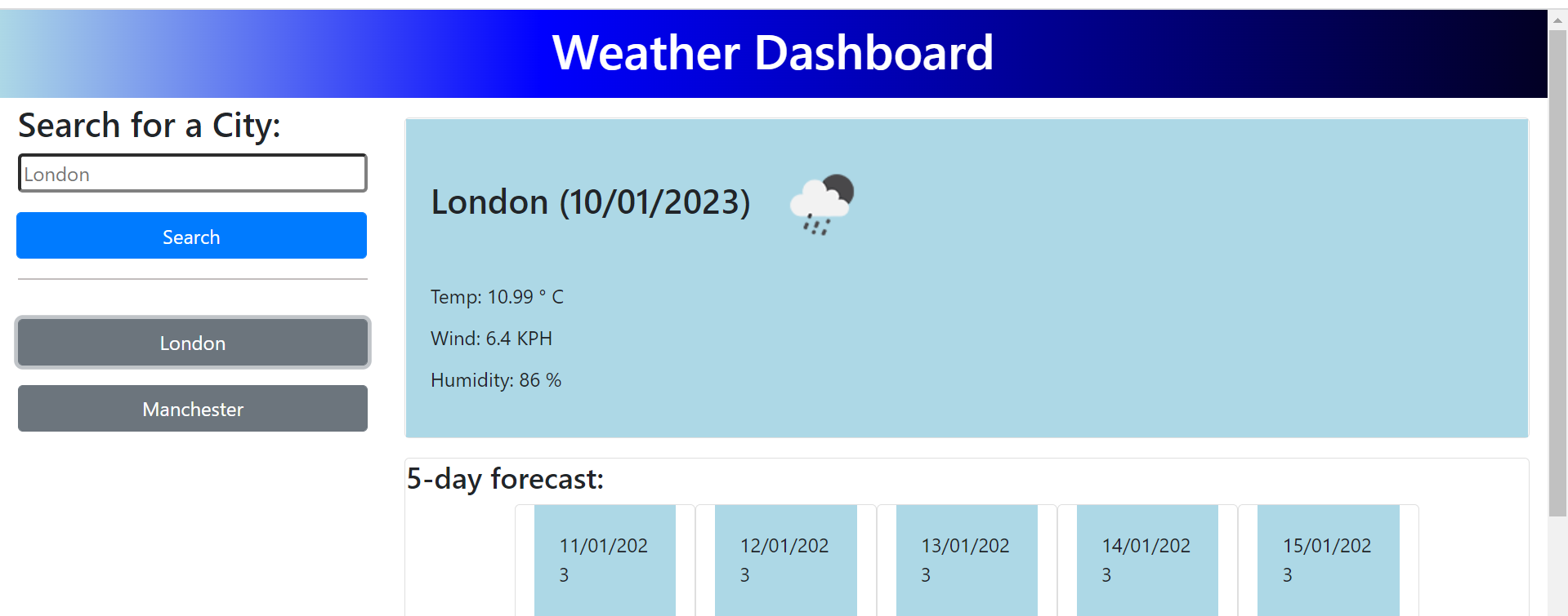 Github Avocadocodingweather Forecast With Apis A Web Page Application That Allows Users To 9676
