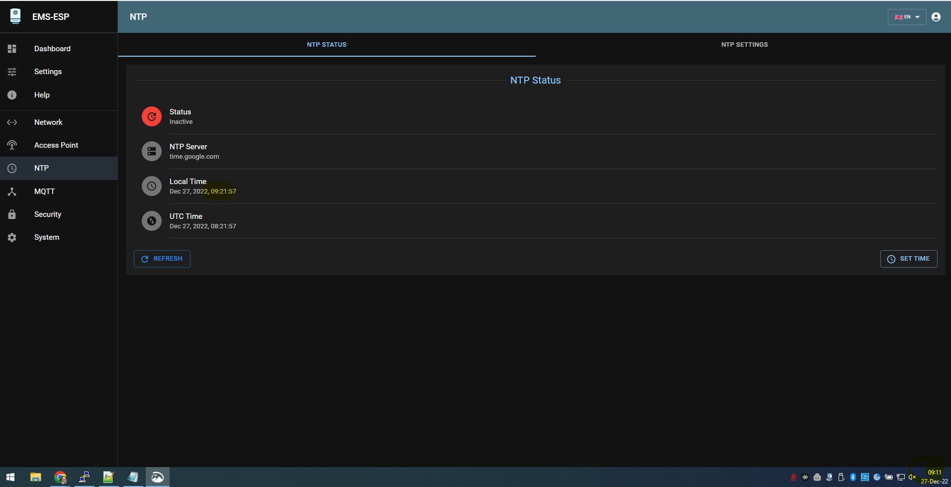 Ntp Status Inactive · Issue 843 · Emsespems Esp32 · Github