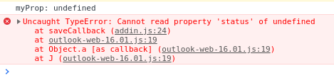 Outlook add-in: Calling saveAsync on CustomProperties results in Undefined AsyncResult · Issue ...
