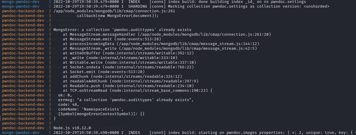 Error when building backend and "Custom Data" will not load. · Issue #385 · pwndoc/pwndoc · GitHub