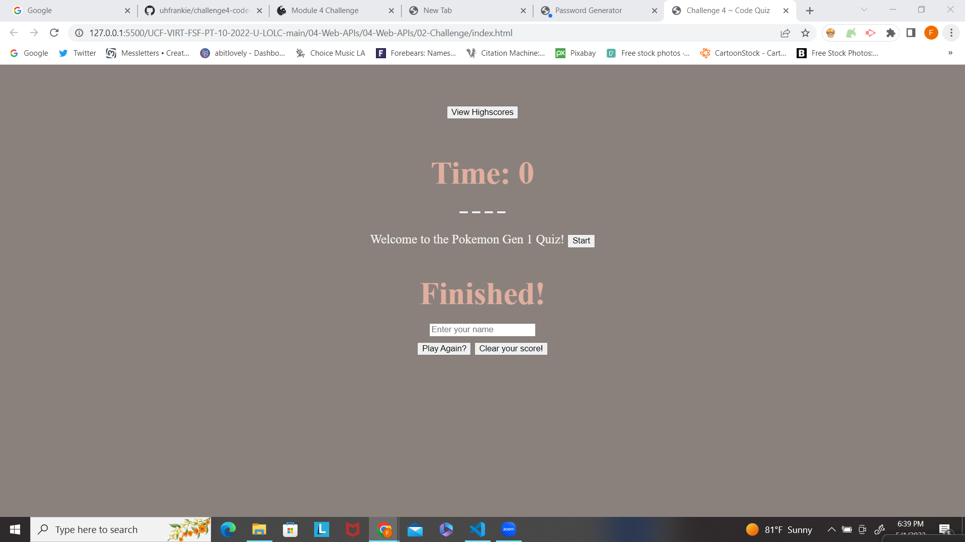 GitHub - uhfrankie/challenge4-code-quiz