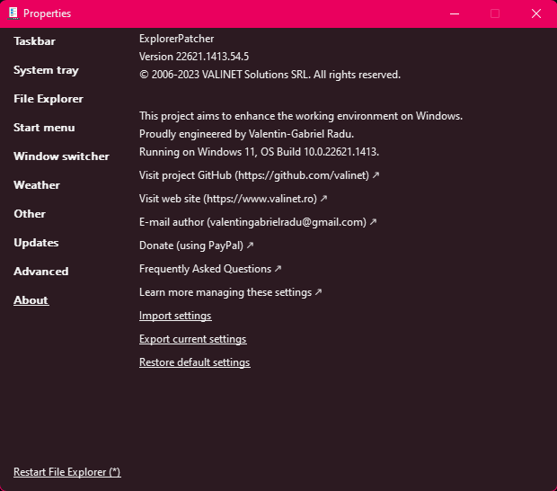 [Bug] 'Application Error' reported in Event Viewer. · Issue #1279 · valinet/ExplorerPatcher · GitHub