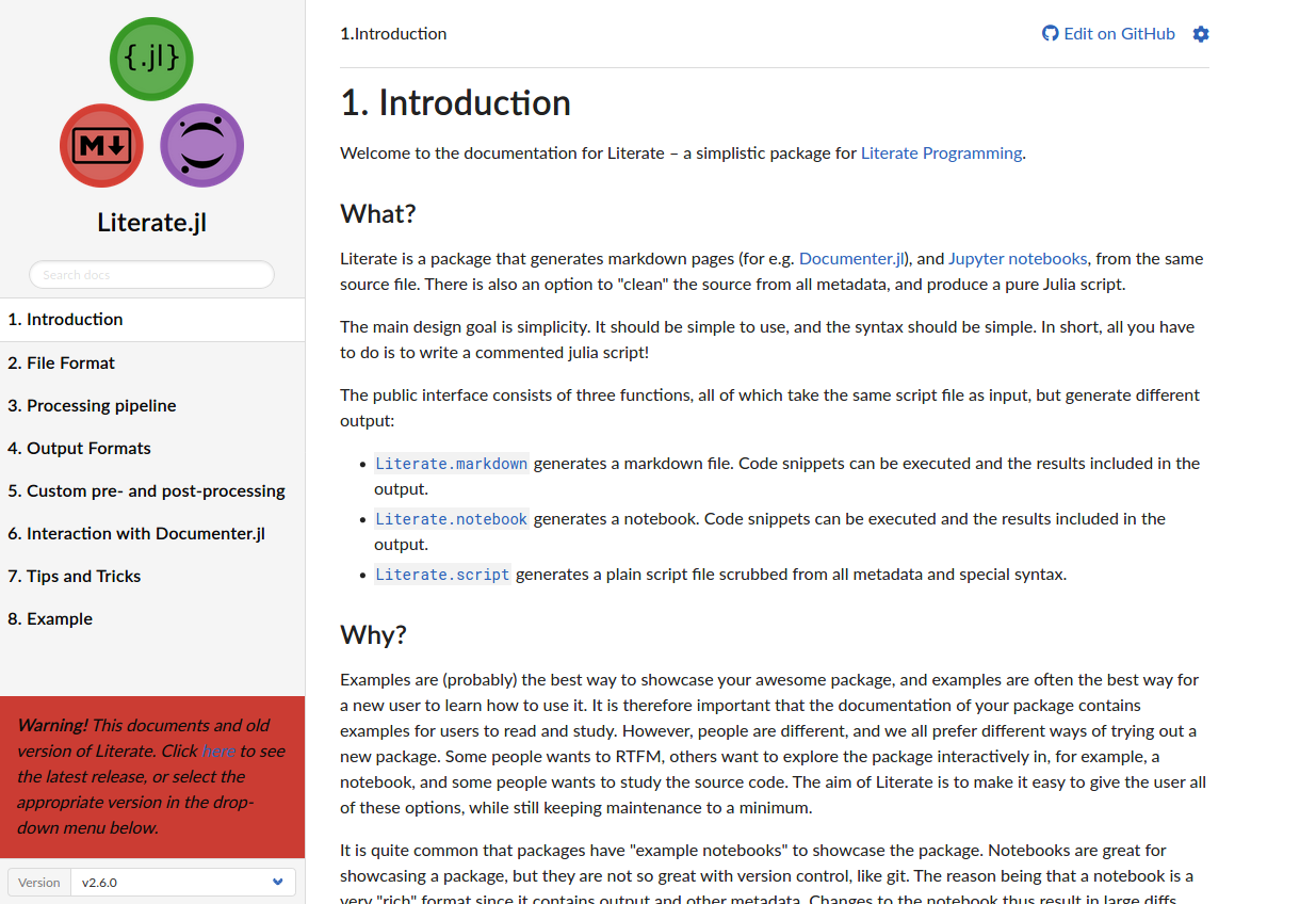 Add "this version is outdated" notice to versions other than latest ...