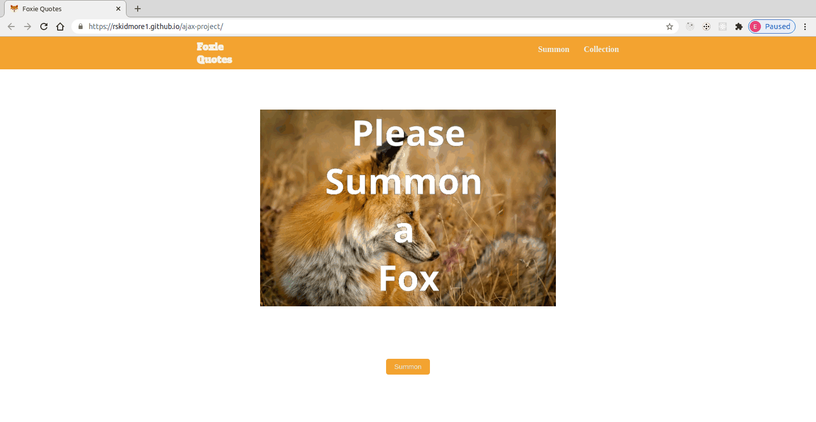 GitHub - rskidmore1/foxie-quotes: A single-page web application for ...