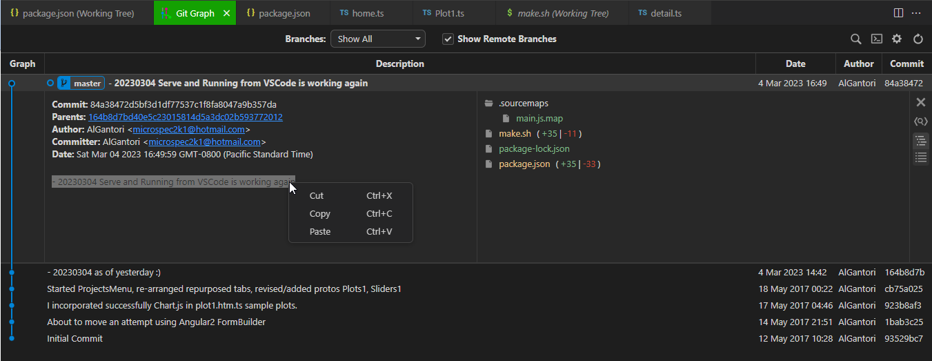 Cannot Copy Simple Text From Graph Committed Comments · Issue 745 · Mhutchie Vscode Git Graph