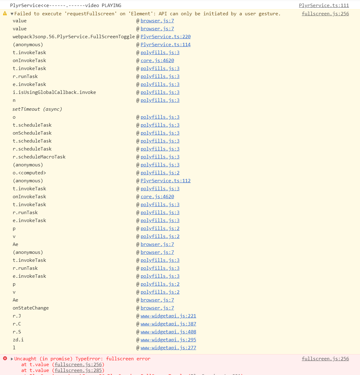 Failed To Execute Requestfullscreen On Element Api Can Only Be