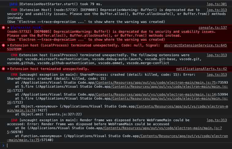 Shared Process and Extension Host terminated unexpectedly with SIGTERM · Issue #143623 ...