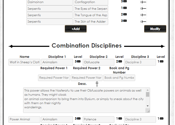 Combination Discipline QOL Improvement · Issue #467 · JohanFalt/Foundry_WoD20 · GitHub