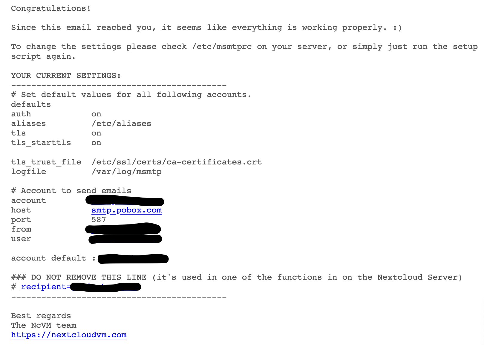 After setup SMTP relay; errors "mail: invalid option" · Issue #1687 · nextcloud/vm · GitHub
