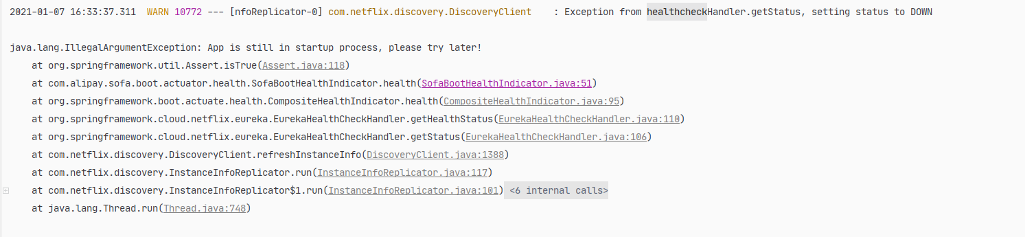 引入healthcheck之后应用启动报错 · Issue 797 · Sofastack Sofa Boot · Github