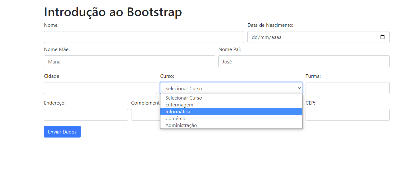 Github Josuets011 Formulariobootstrap Atividade Prática Elaboração De Formulário Utilizando