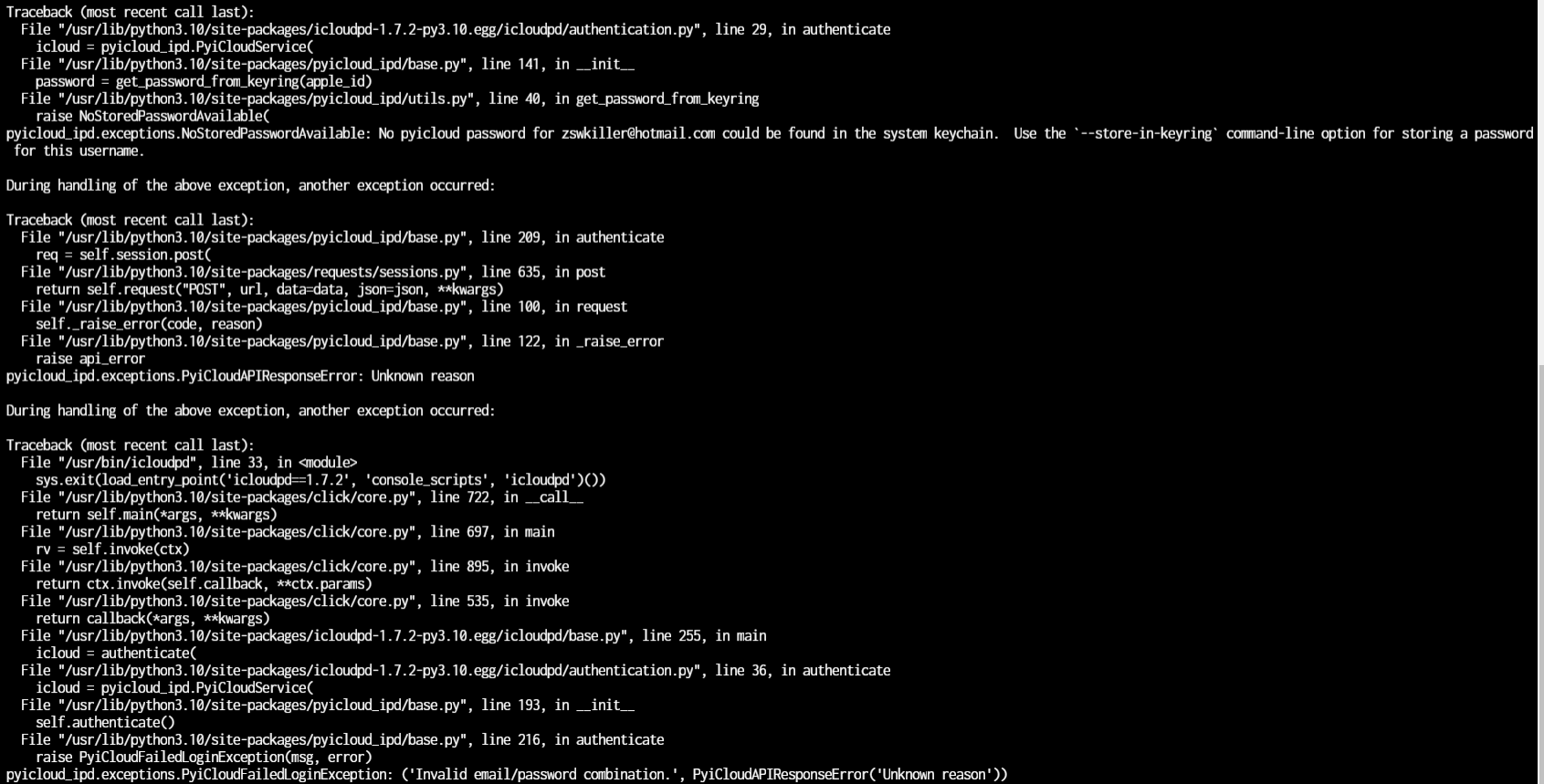 Face KeyError: dsinfo while entering icloud password · Issue #221 · boredazfcuk/docker-icloudpd ...
