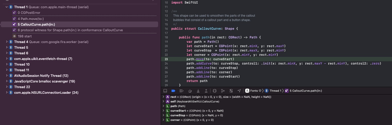 CallOutCurve path with NaN · Issue #189 · KeyboardKit/KeyboardKit · GitHub