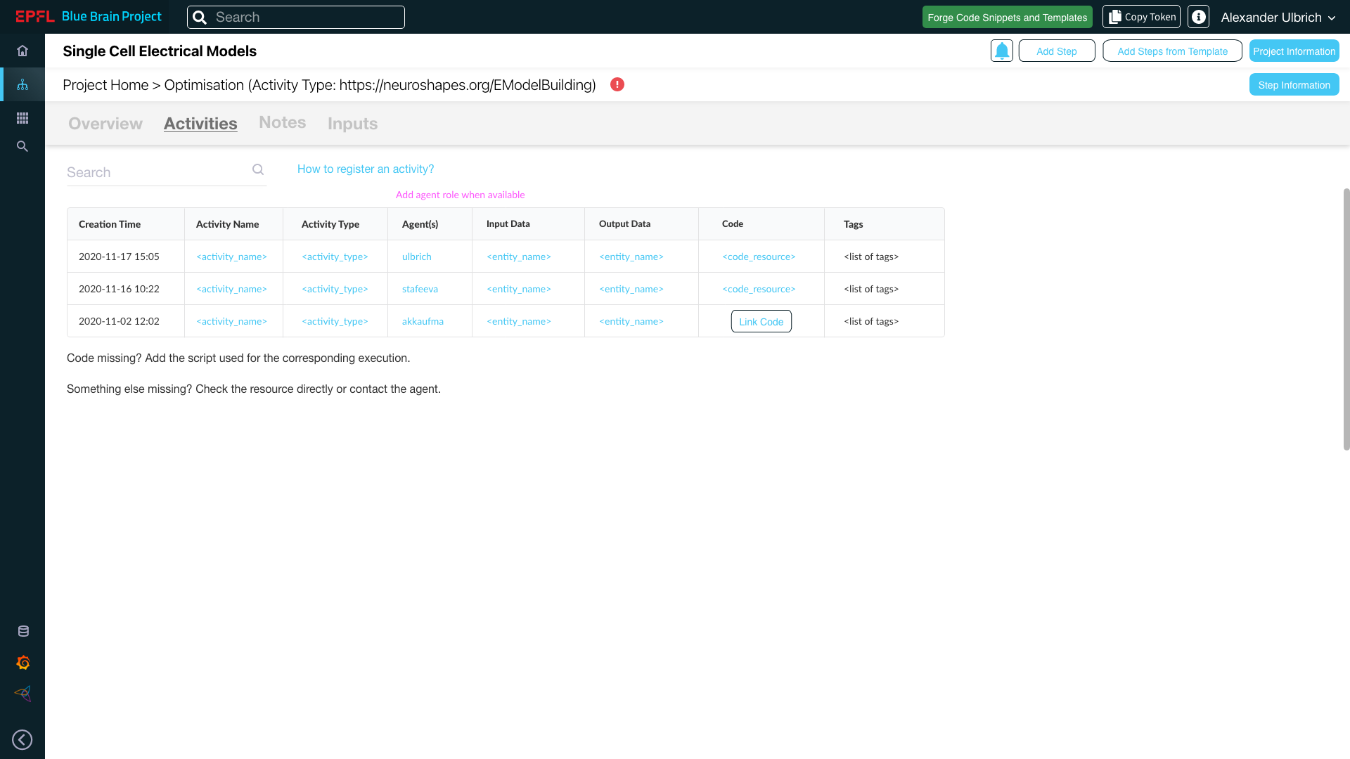 Resource Pane: Activities View · Issue #1820 · BlueBrain/nexus · GitHub