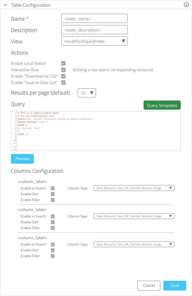 Table Component · Issue #2073 · BlueBrain/nexus · GitHub