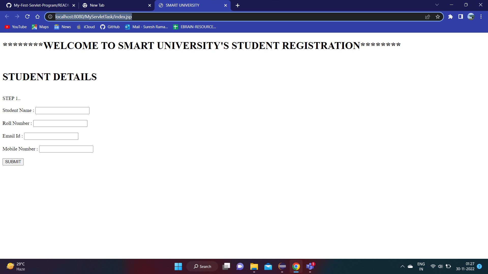 Github Suresh Ramamoorthy My First Servlet Program