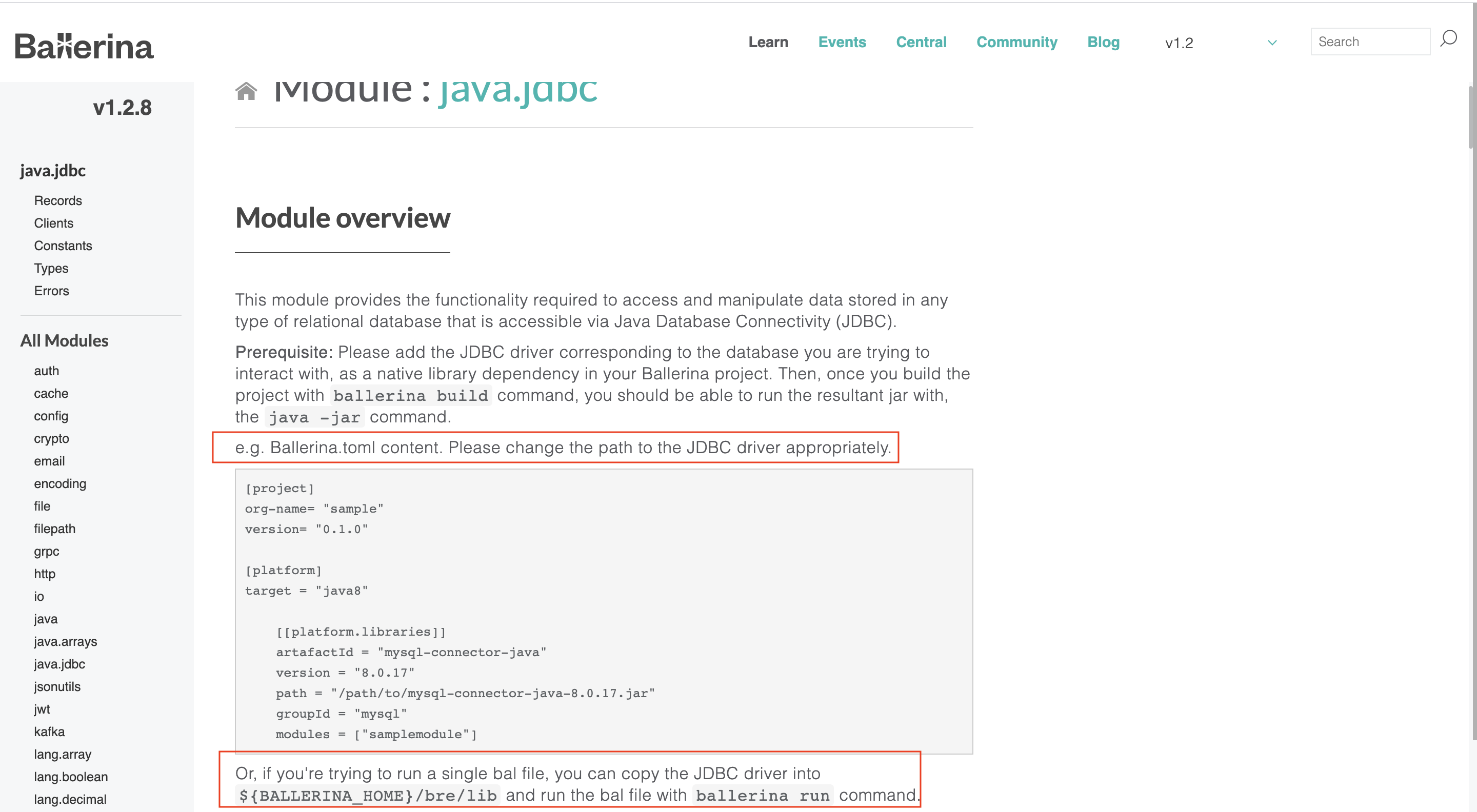 Need To Update On Where How To Add Jdbc Driver In Ballerina Sample [1 0 5] · Issue 146