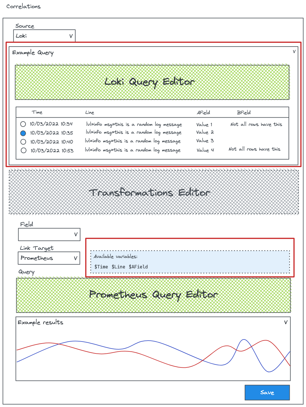 Glue: UX for Correlation Editor · Issue #55371 · grafana/grafana · GitHub