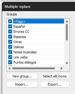 [Feature Request] Option to select all/none in the 'Groups' section of the 'Multiple Replace ...