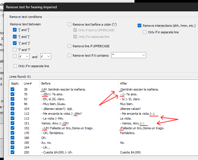 'Remove interjections' not cleaning all characters with Spanish proper punctuation... · Issue ...