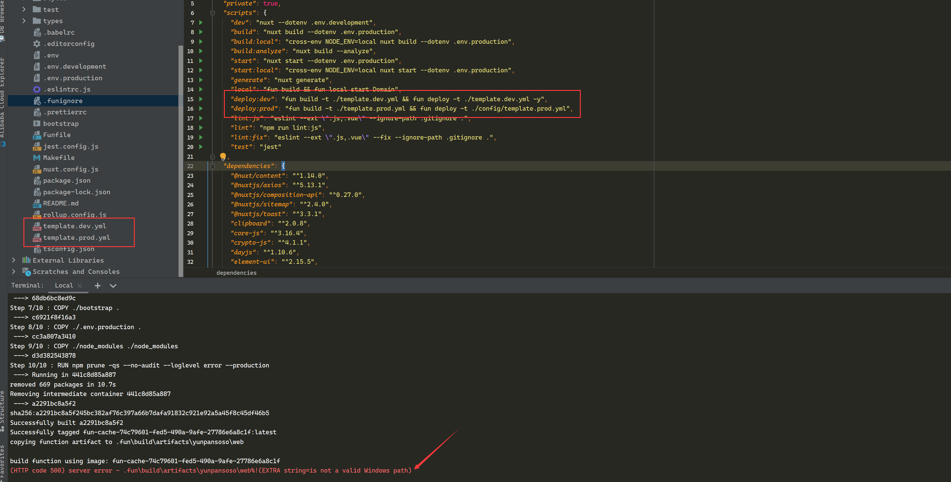 template.yml换了个名字和路径就报错 · Issue #1136 · alibaba/funcraft · GitHub