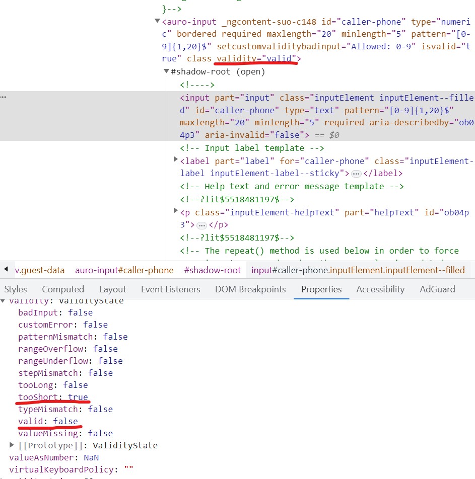 Auro-input tooShort validity not working · Issue #263 · AlaskaAirlines/auro-input · GitHub
