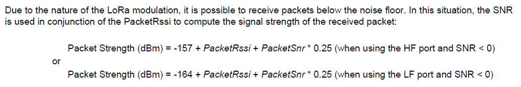 Rssi Not Calculated Correct On Sx127x When Snr 