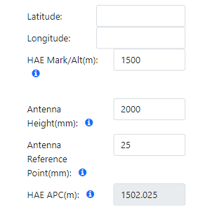Display both HAE of APC and HAE of Mark in Base Geodetic Coordinate Configuration AP page ...