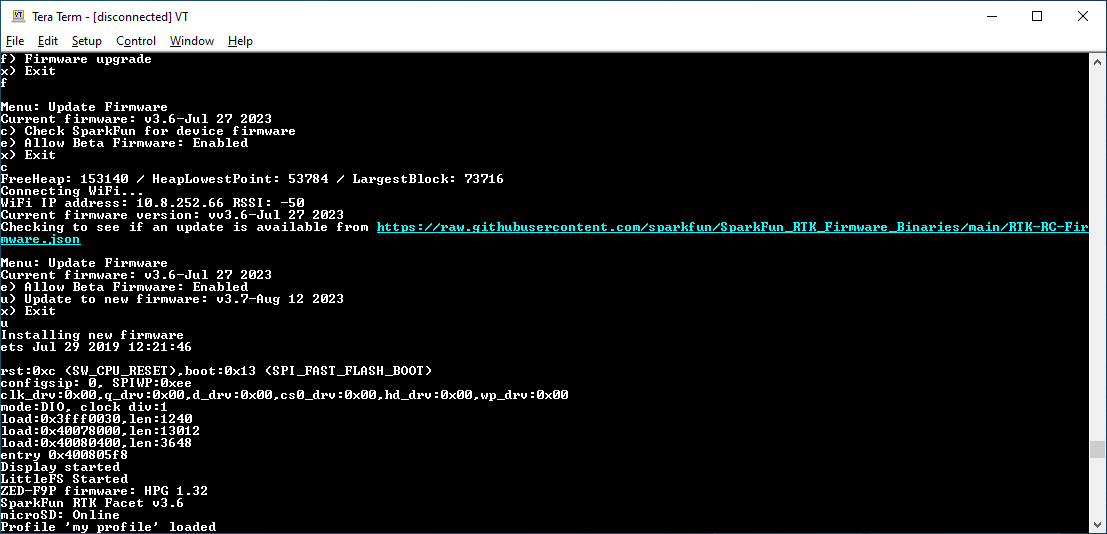 Unit resets when updating firmware · Issue #602 · sparkfun/SparkFun_RTK_Firmware · GitHub